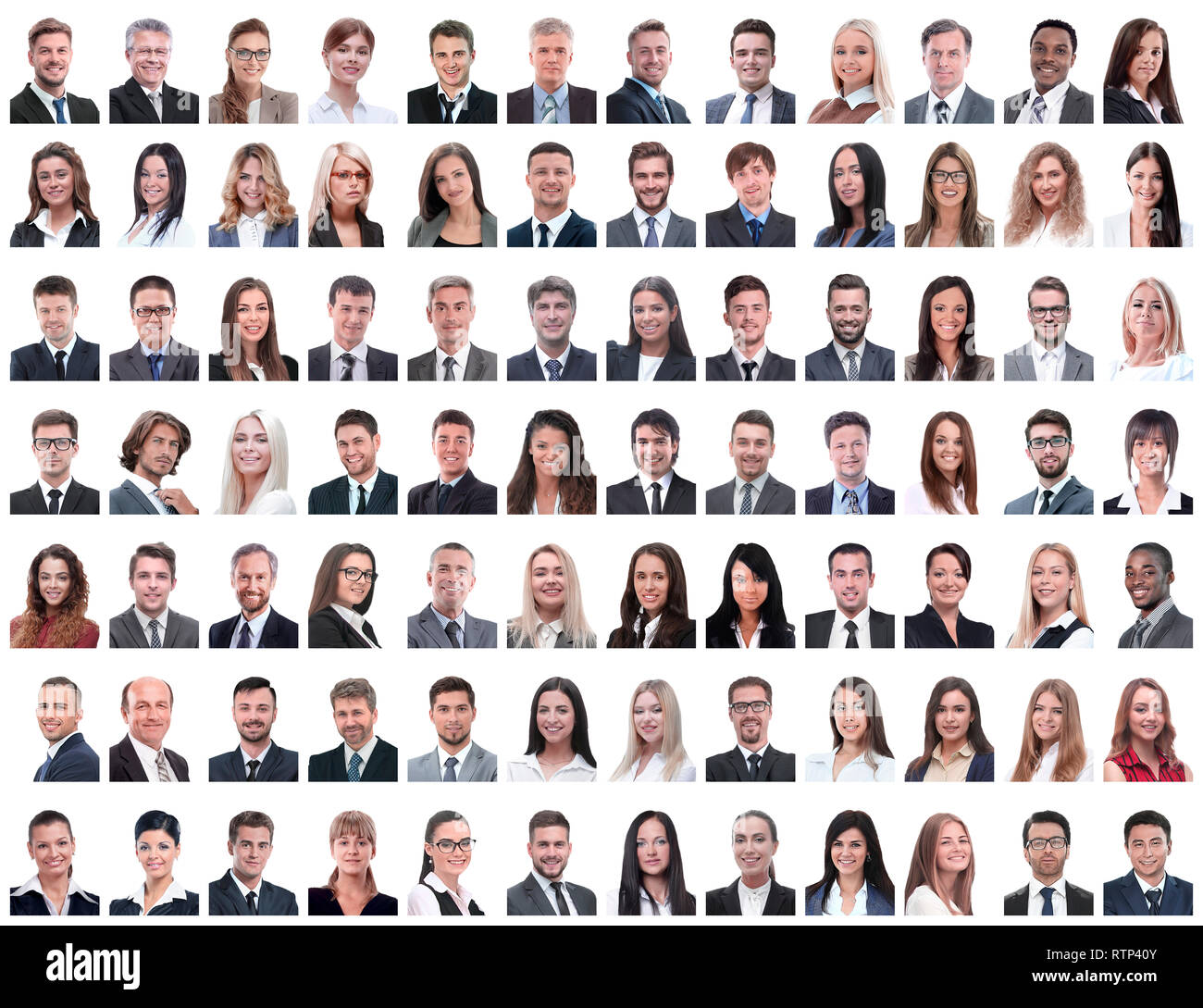 portraits of successful employees isolated on a white Stock Photo - Alamy