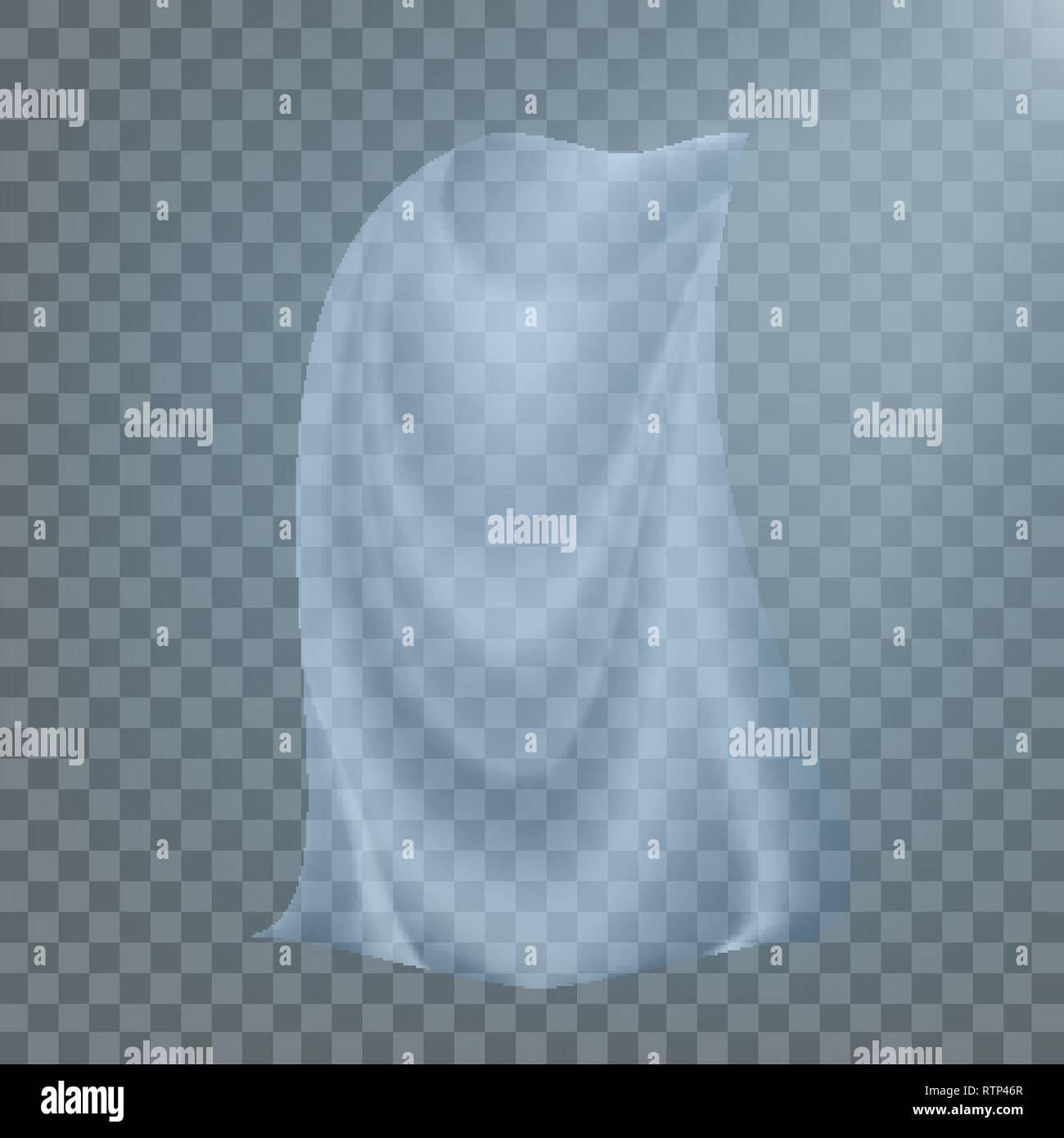 Fluttering White Cloth Vector. Billowing Clear Curly Curtain ...