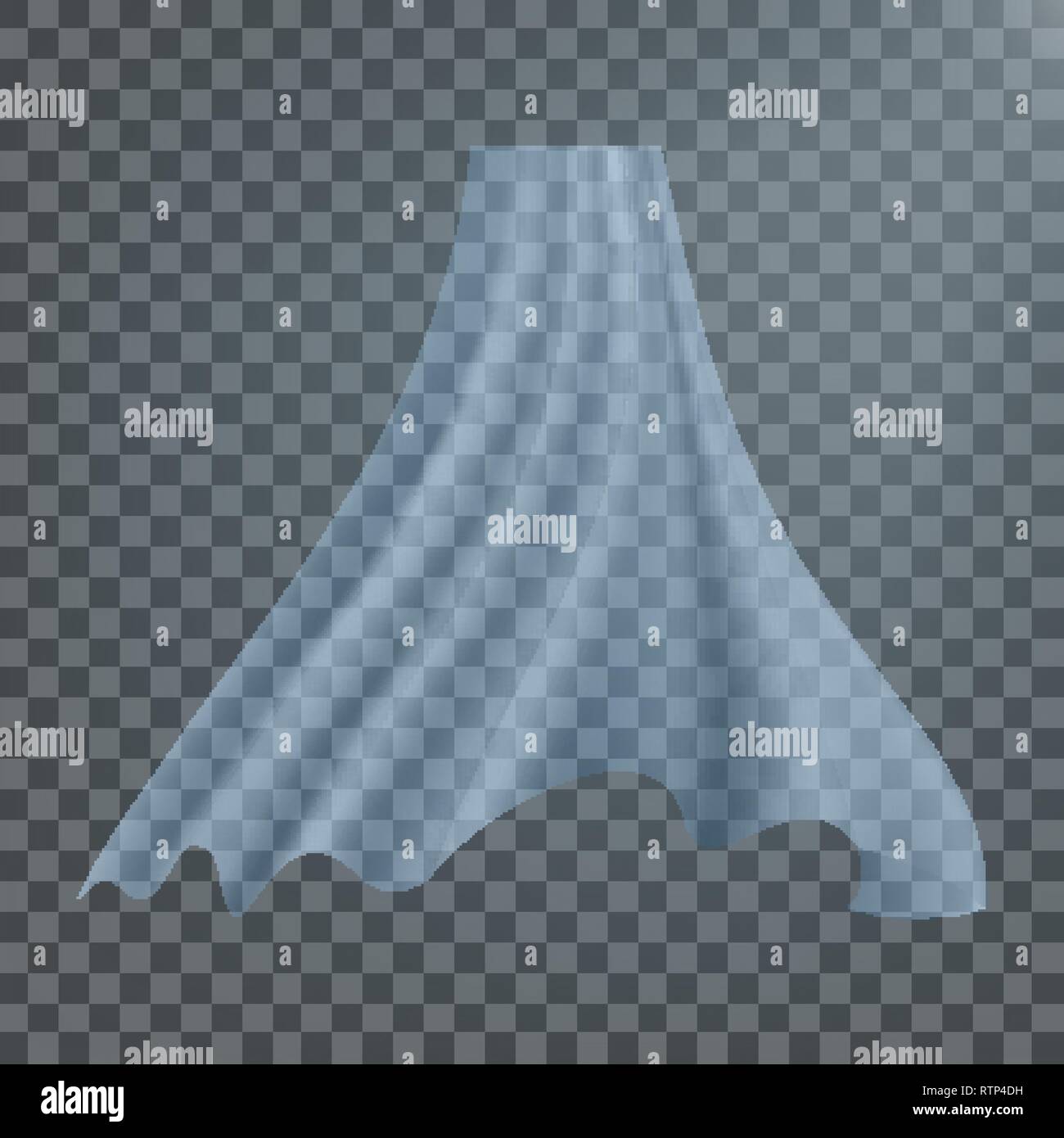 Fluttering White Cloth Vector. Fluttering Curved Fabric Silk. Window ...
