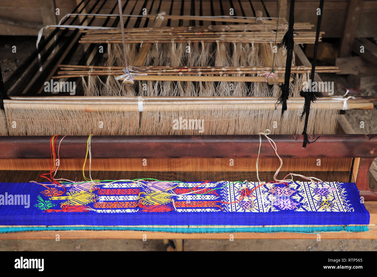 Local weaving loom in a village Stock Photo - Alamy