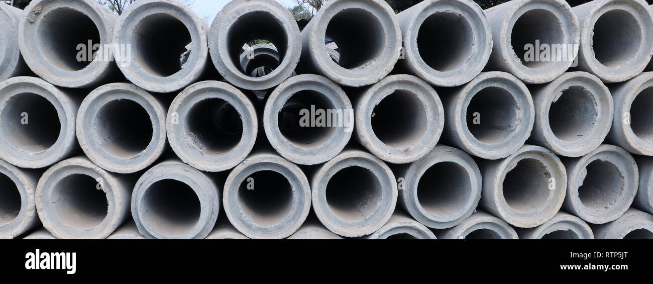 Stacking of reinforced concrete pipes Stock Photo - Alamy