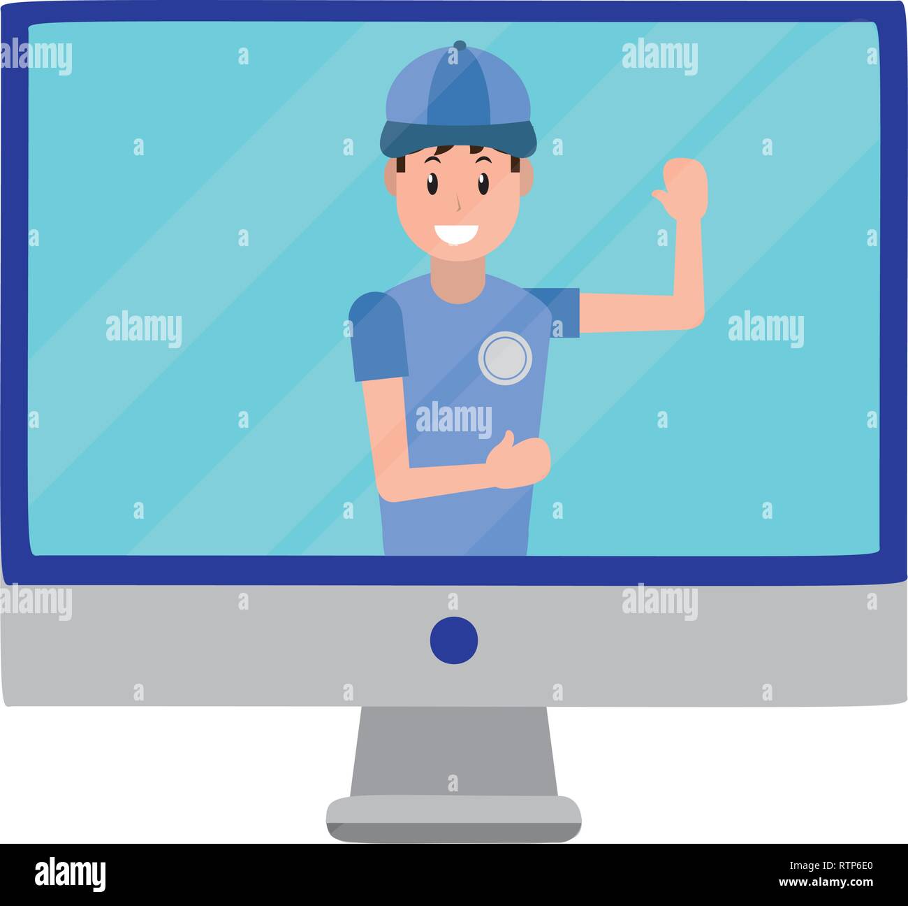 technology computer screen cartoon Stock Vector Image & Art - Alamy