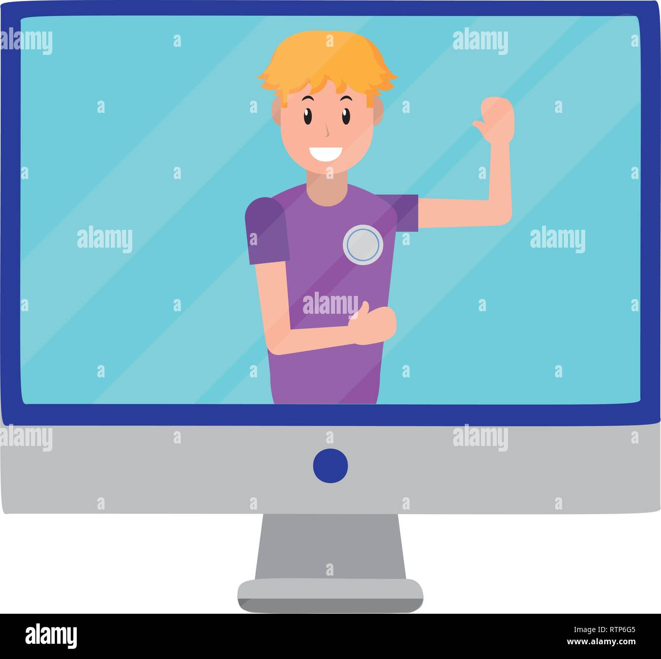 technology computer screen cartoon Stock Vector Image & Art - Alamy