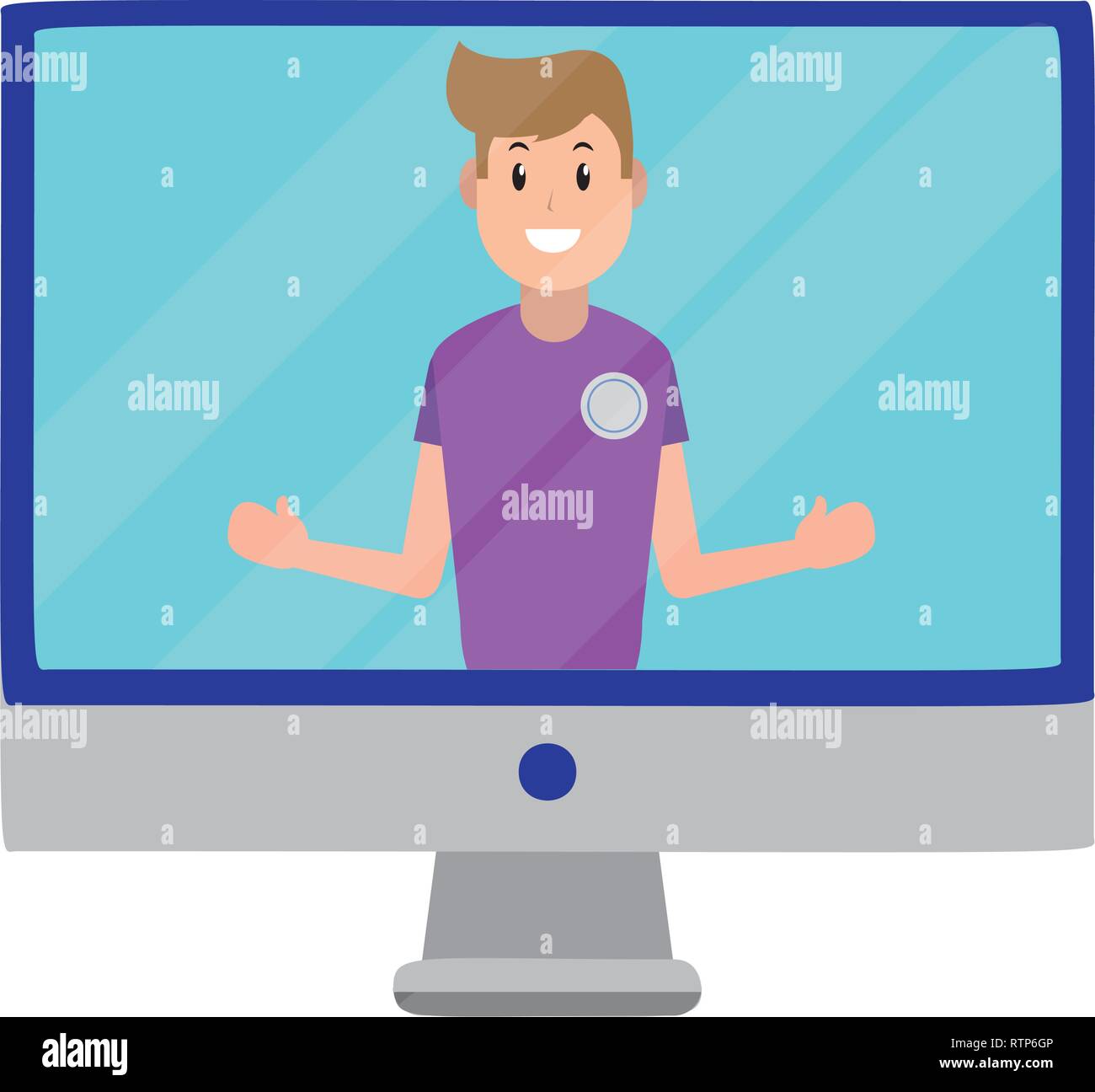 technology computer screen cartoon Stock Vector Image & Art - Alamy