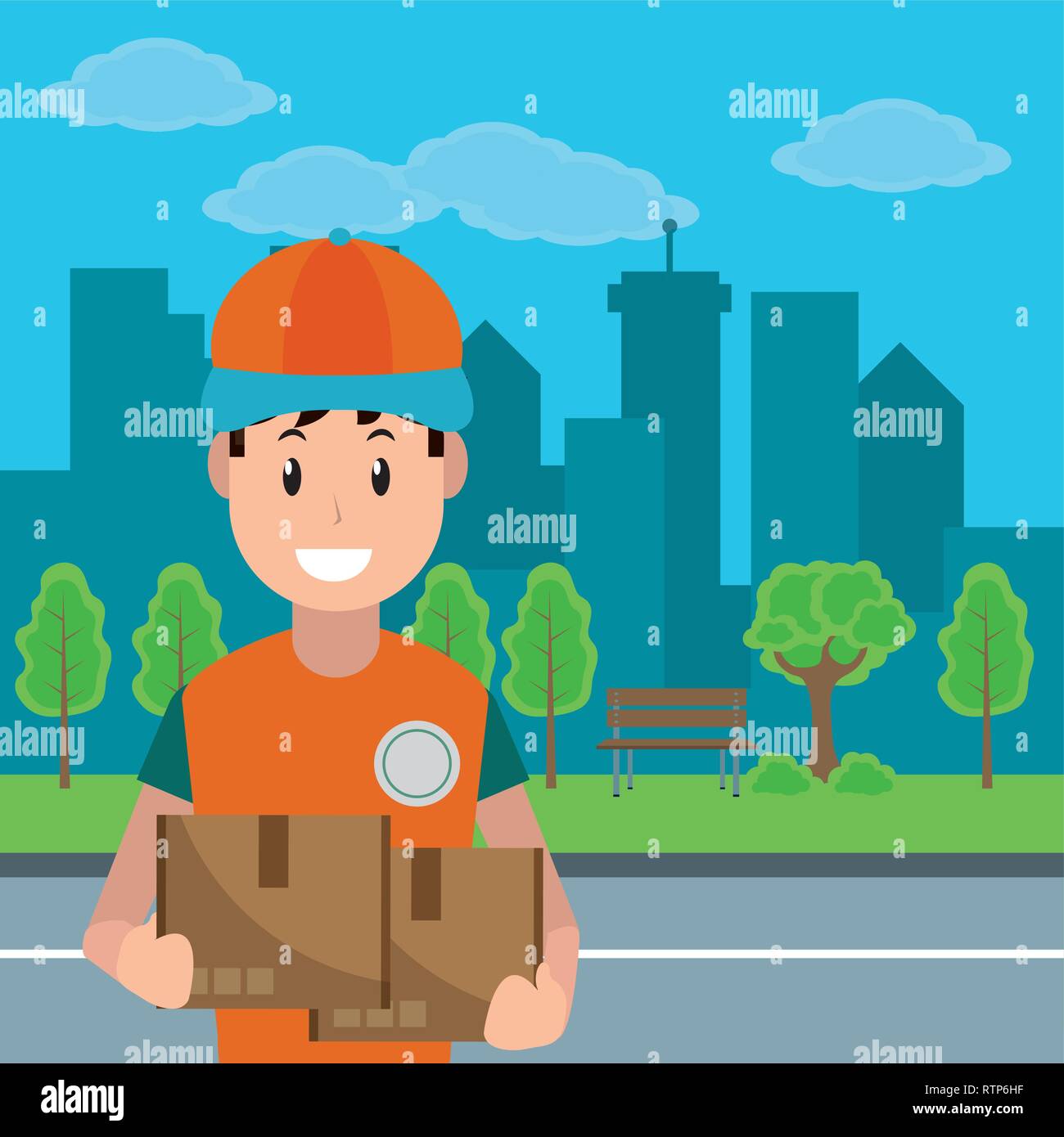 delivery service cartoon Stock Vector Image & Art - Alamy