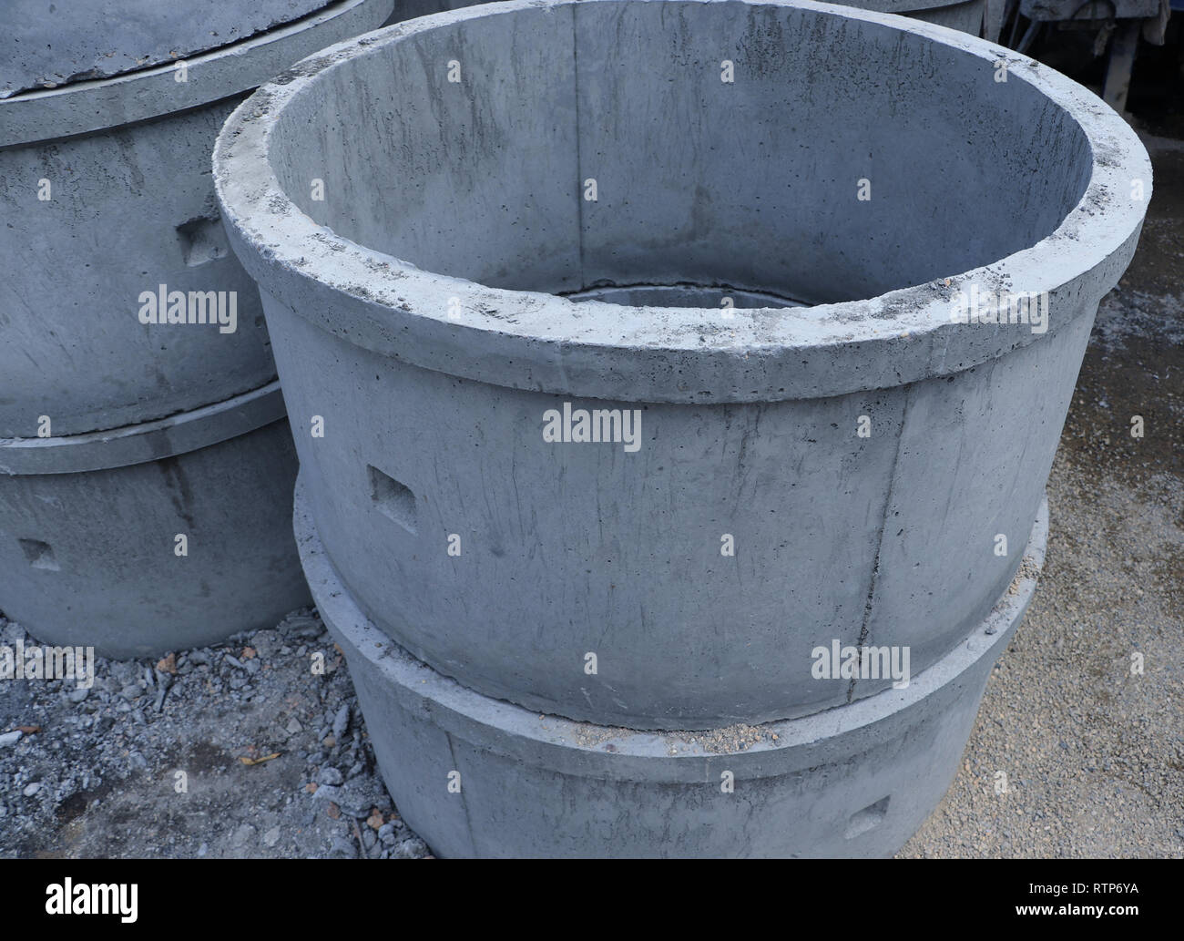 Stacking of reinforced concrete pipes Stock Photo - Alamy