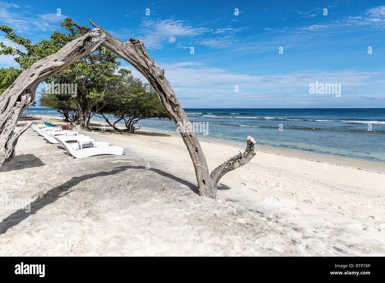 A beach image on the island of Gili Trawangan Located in Bali Indonesia ...
