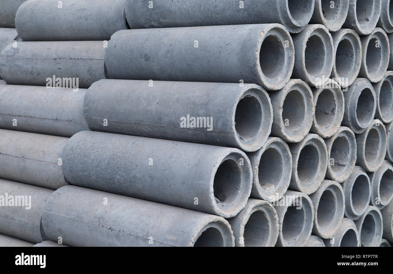 Stacking of reinforced concrete pipes Stock Photo - Alamy