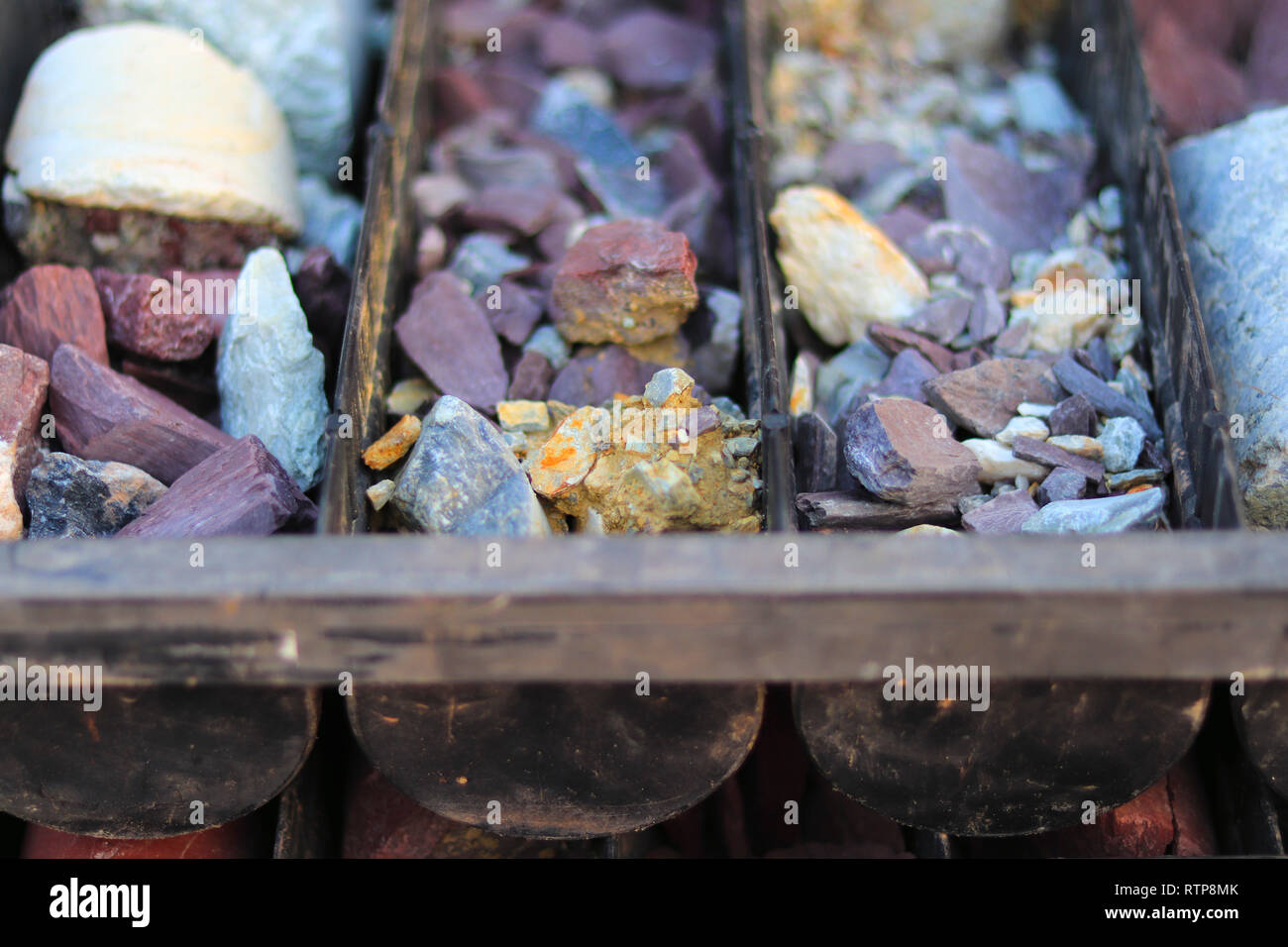 Stacking of old ore samples in the sample tube Stock Photo - Alamy