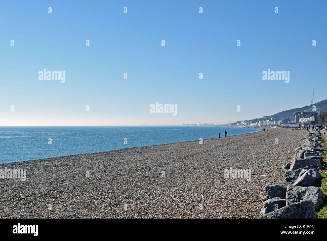 Sea scene of the English sea and pebble beach Stock Photo - Alamy