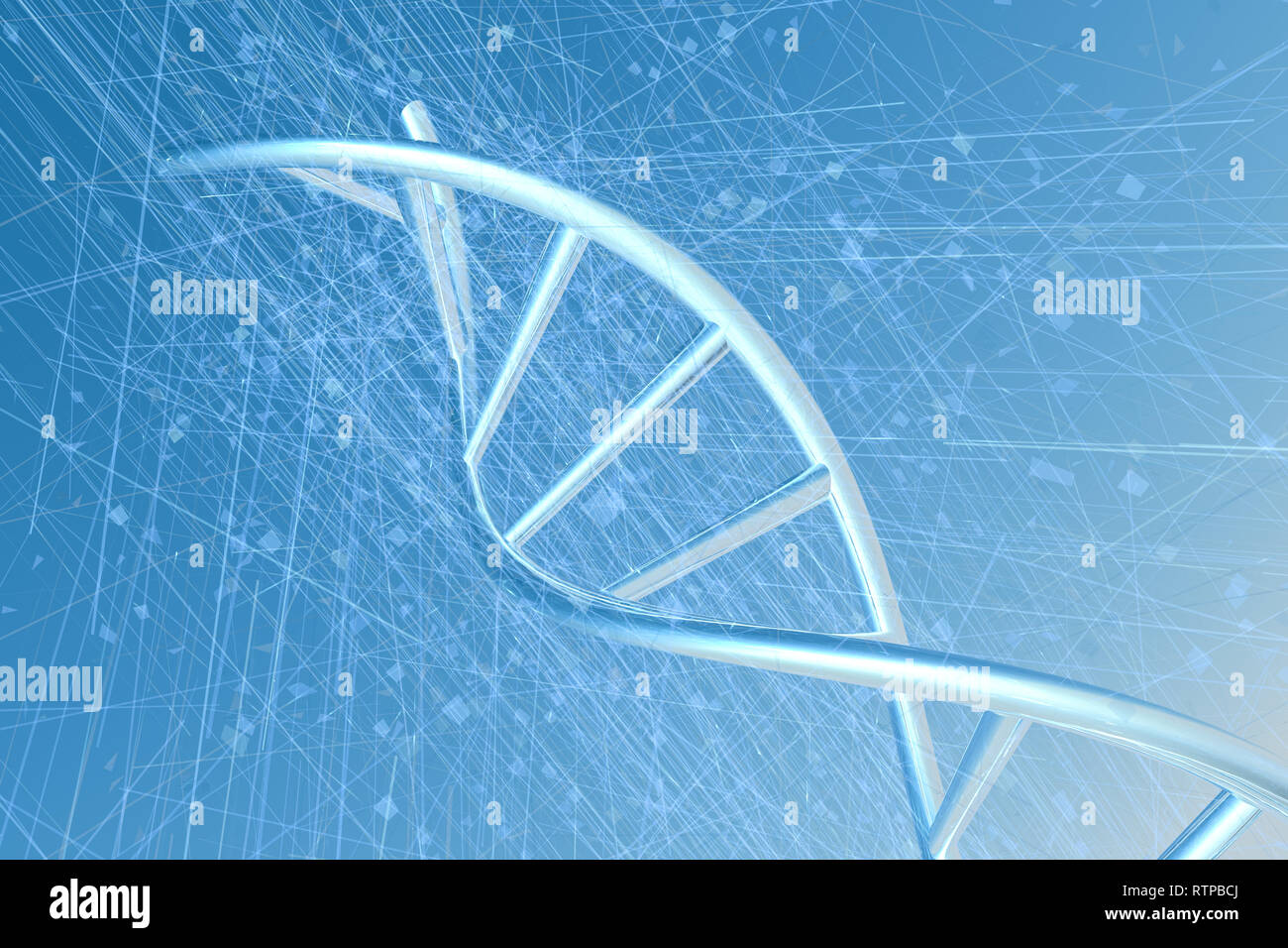 3d rendering, DNA with blue background Stock Photo - Alamy