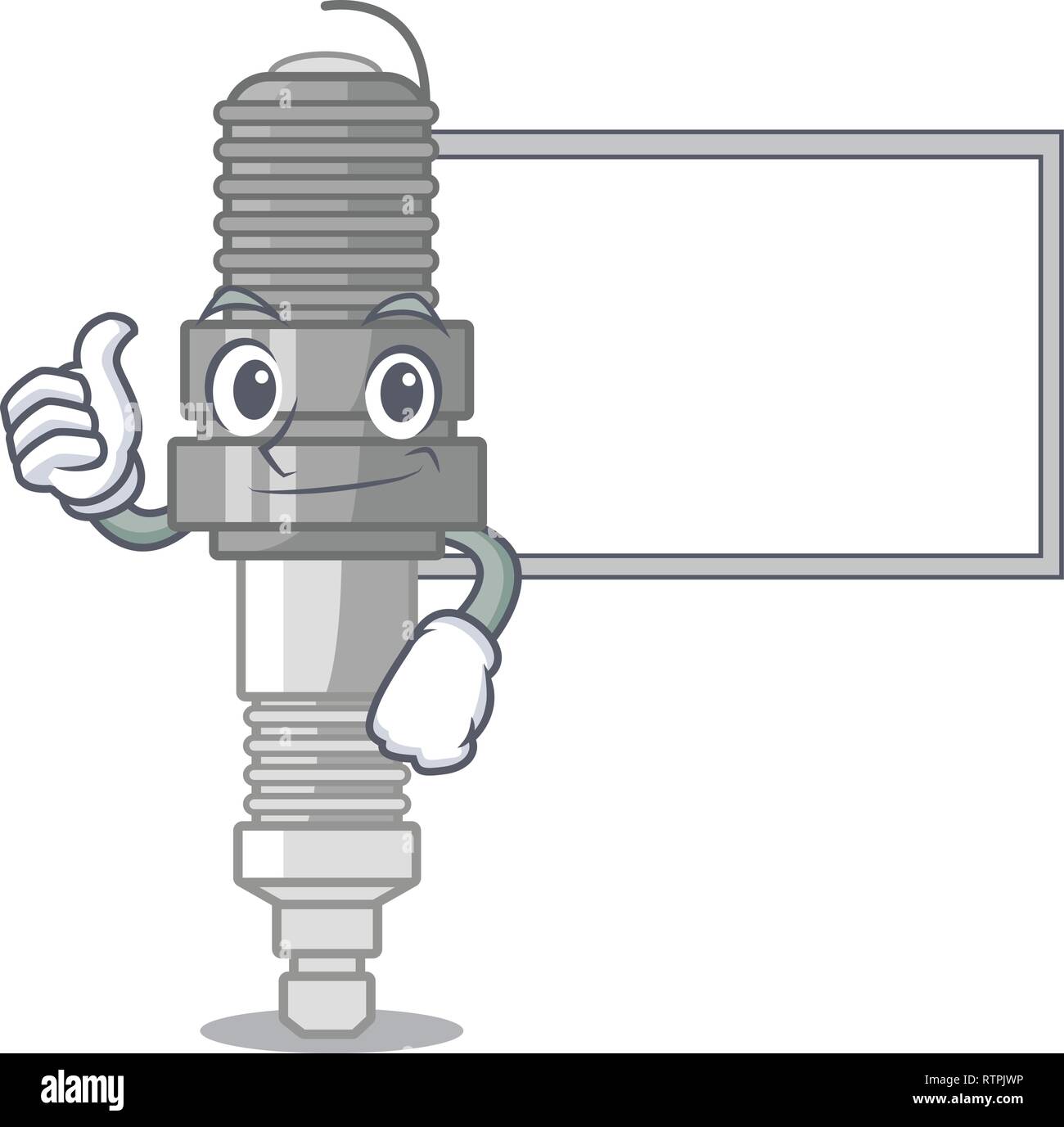 Thumbs up with board spark plug in the character shape Stock Vector ...