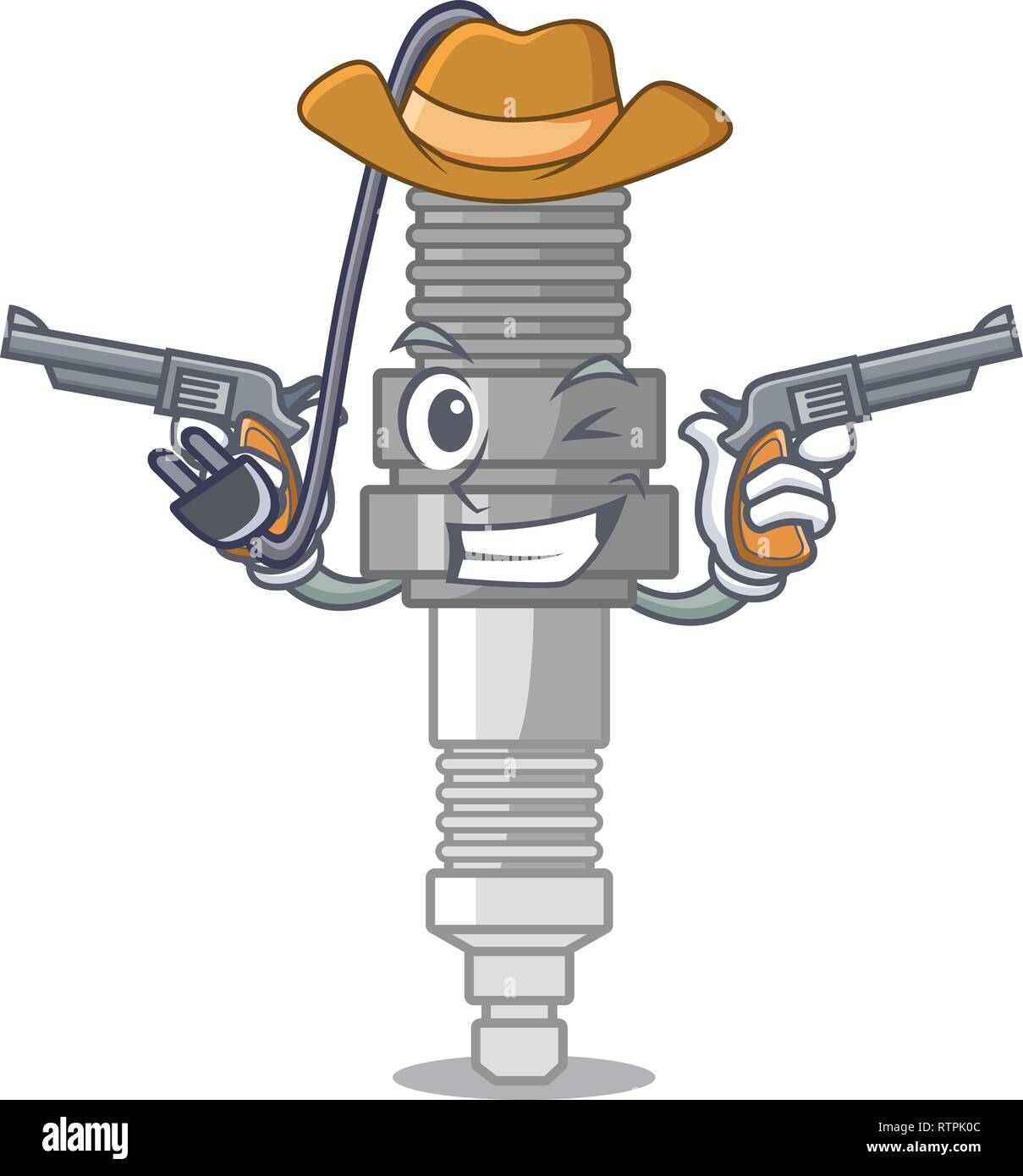 Cowboy spark plug in the character shape Stock Vector Image & Art - Alamy