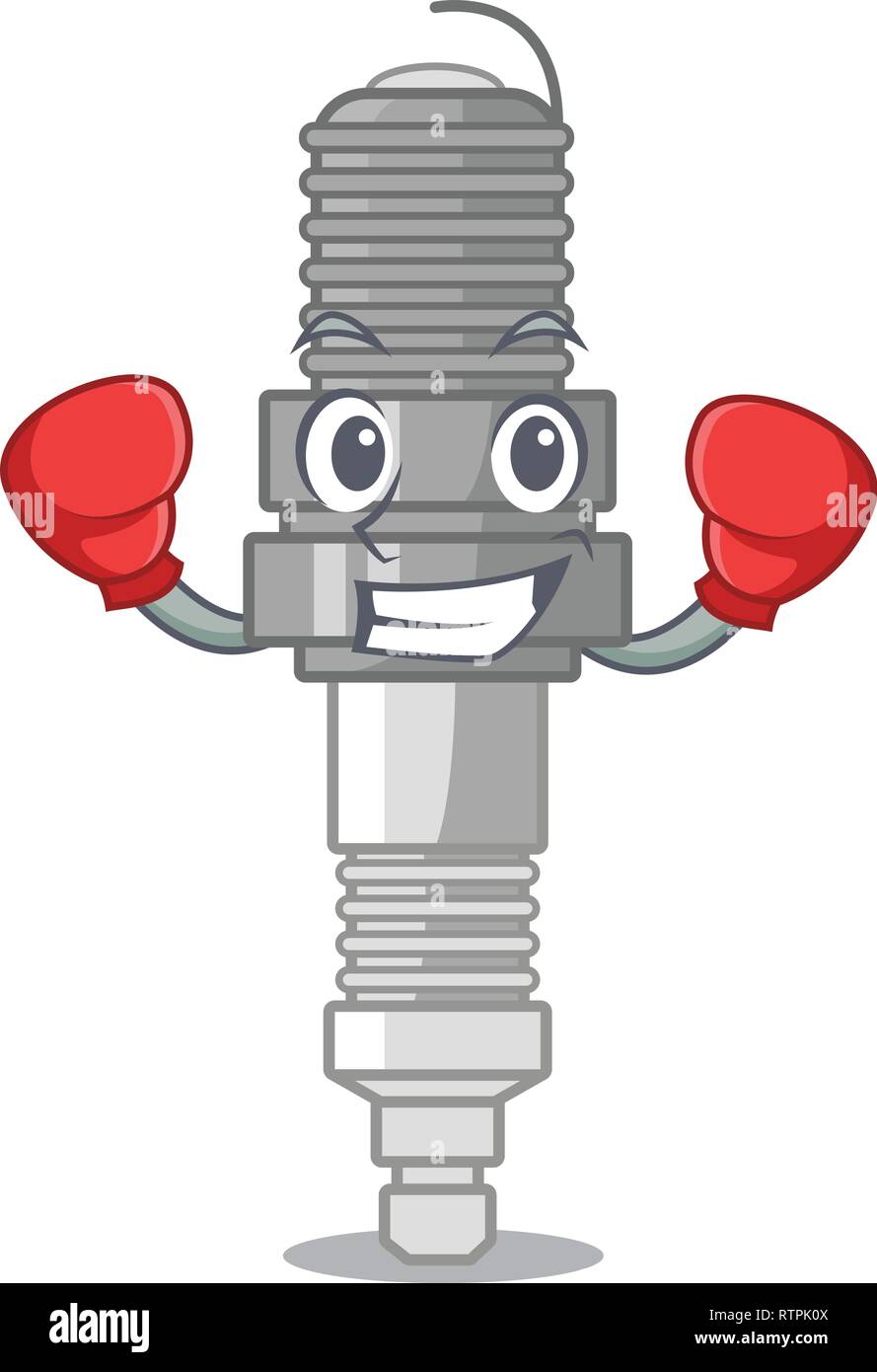 Boxing spark plug in the character shape Stock Vector Image & Art - Alamy