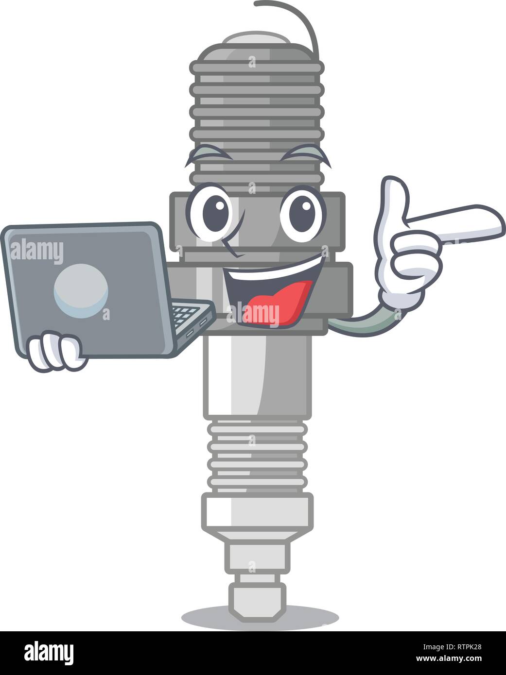With laptop spark plug in the character shape Stock Vector Image & Art ...