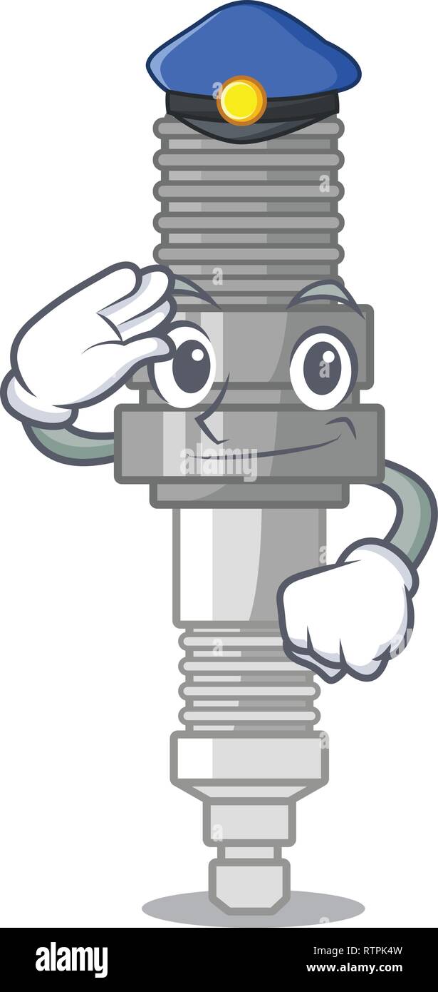 Police spark plug in the character shape Stock Vector Image & Art - Alamy