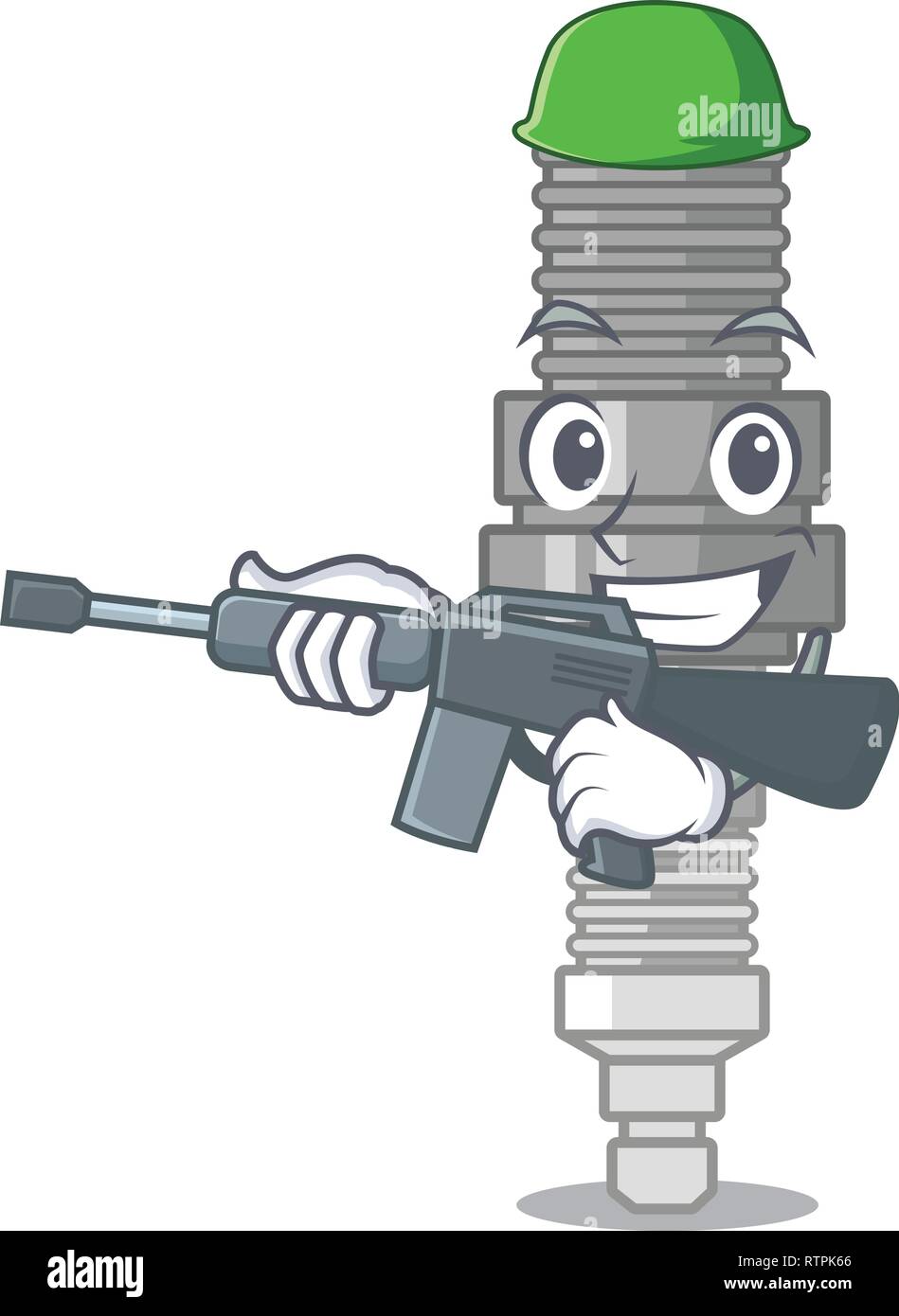 Army spark plug in the character shape Stock Vector Image & Art - Alamy