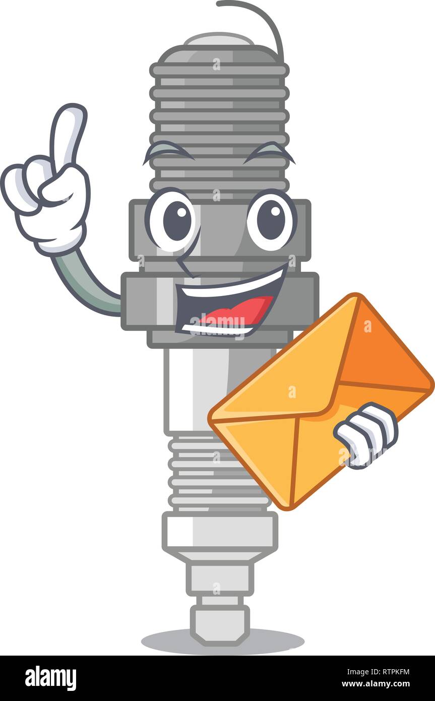 With envelope spark plug in a cartoon box Stock Vector Image & Art - Alamy