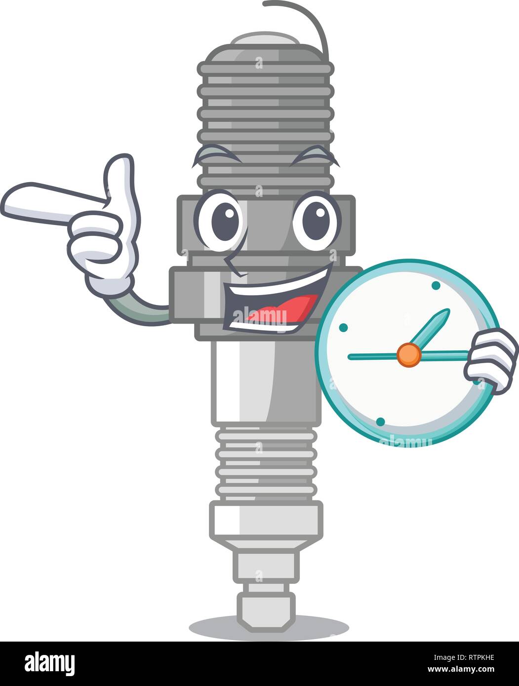 With clock spark plug in a cartoon box Stock Vector Image & Art - Alamy