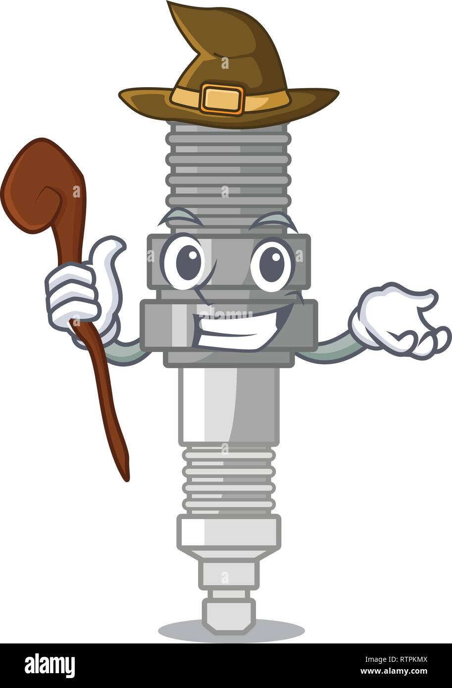 Witch spark plug isolated with the mascot Stock Vector Image & Art - Alamy