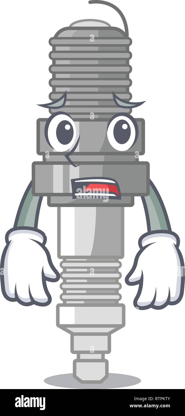 Afraid spark plug isolated with the mascot Stock Vector Image & Art - Alamy