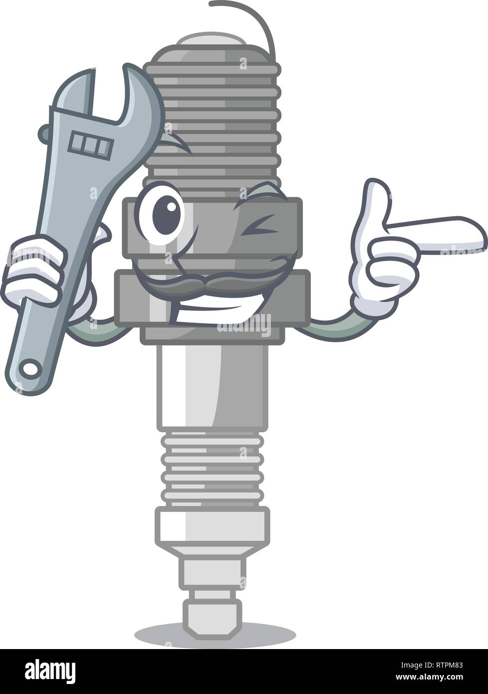Mechanic miniature spark plug in cartoon shape Stock Vector Image & Art ...