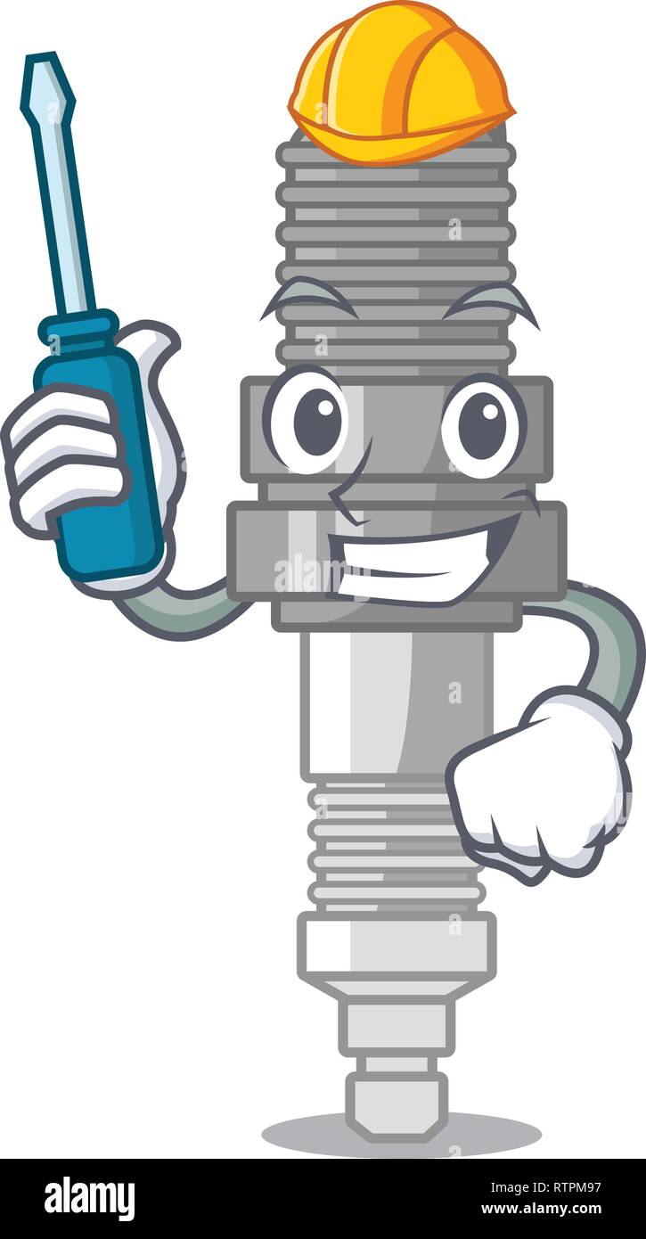 Automotive miniature spark plug in cartoon shape Stock Vector Image ...