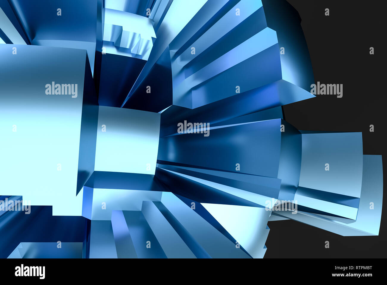 3d rendering, blue metalic surface and graphic design background Stock ...