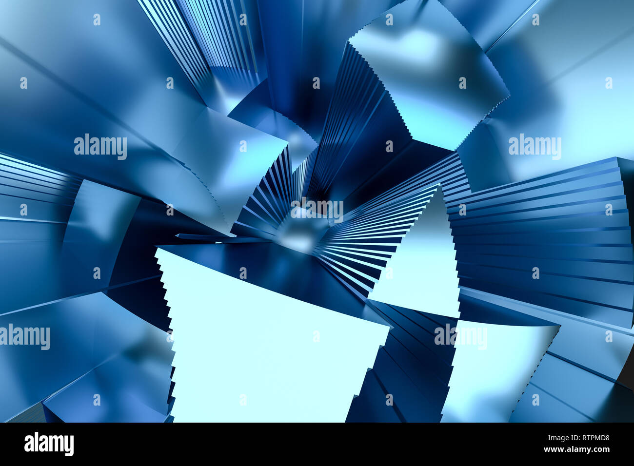 3d rendering, blue metalic surface and graphic design background Stock ...
