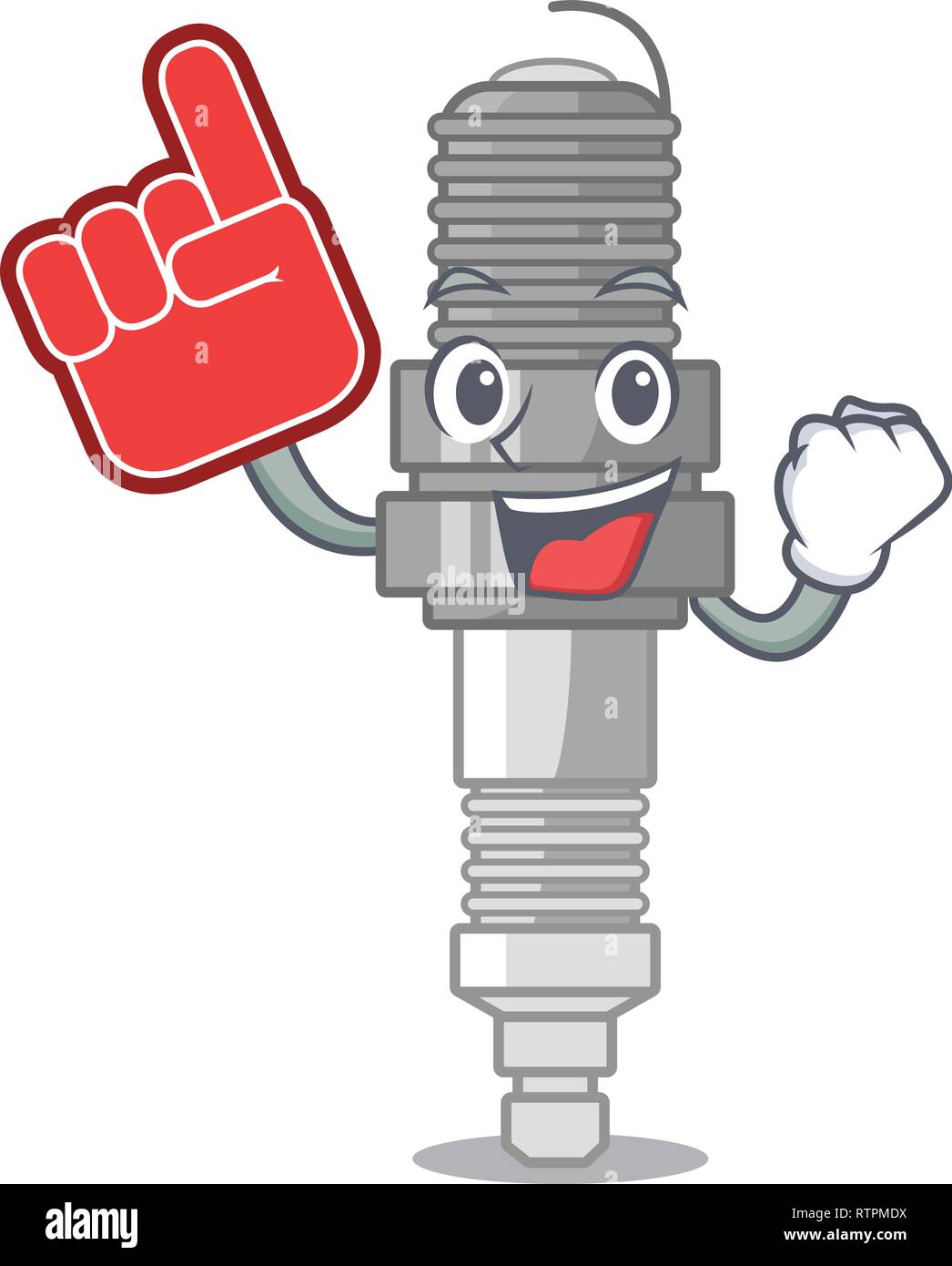 Foam finger miniature spark plug in cartoon shape Stock Vector Image ...