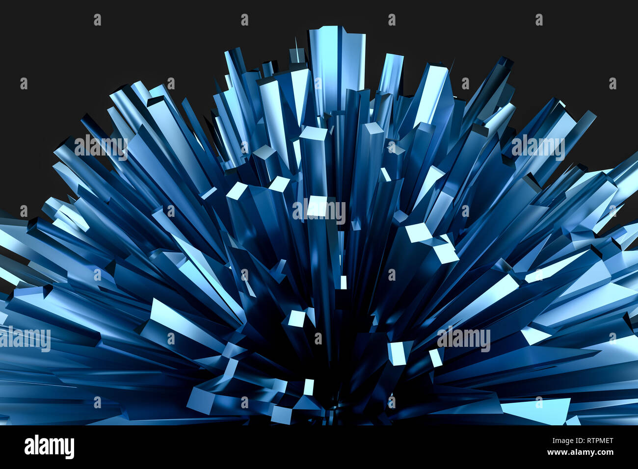 3d rendering, blue metalic surface and graphic design background Stock ...