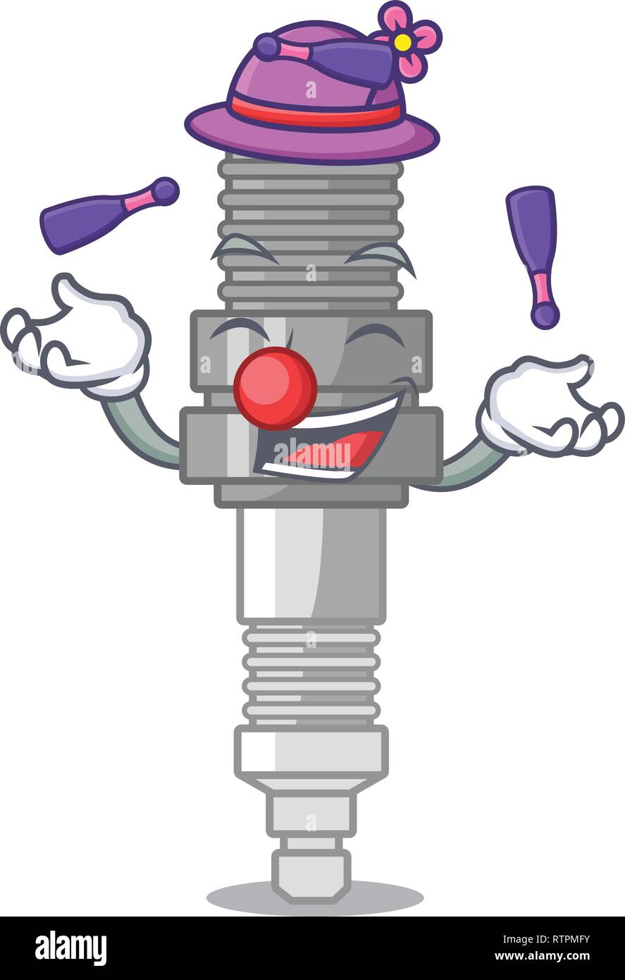 Juggling miniature spark plug in cartoon shape Stock Vector Image & Art ...
