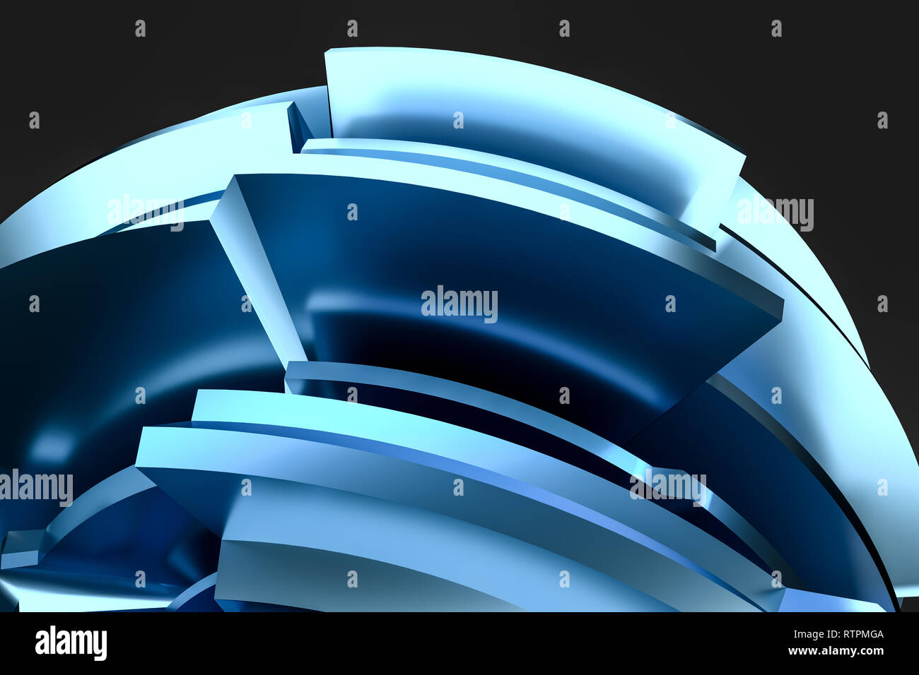 3d rendering, blue metalic surface and graphic design background Stock ...