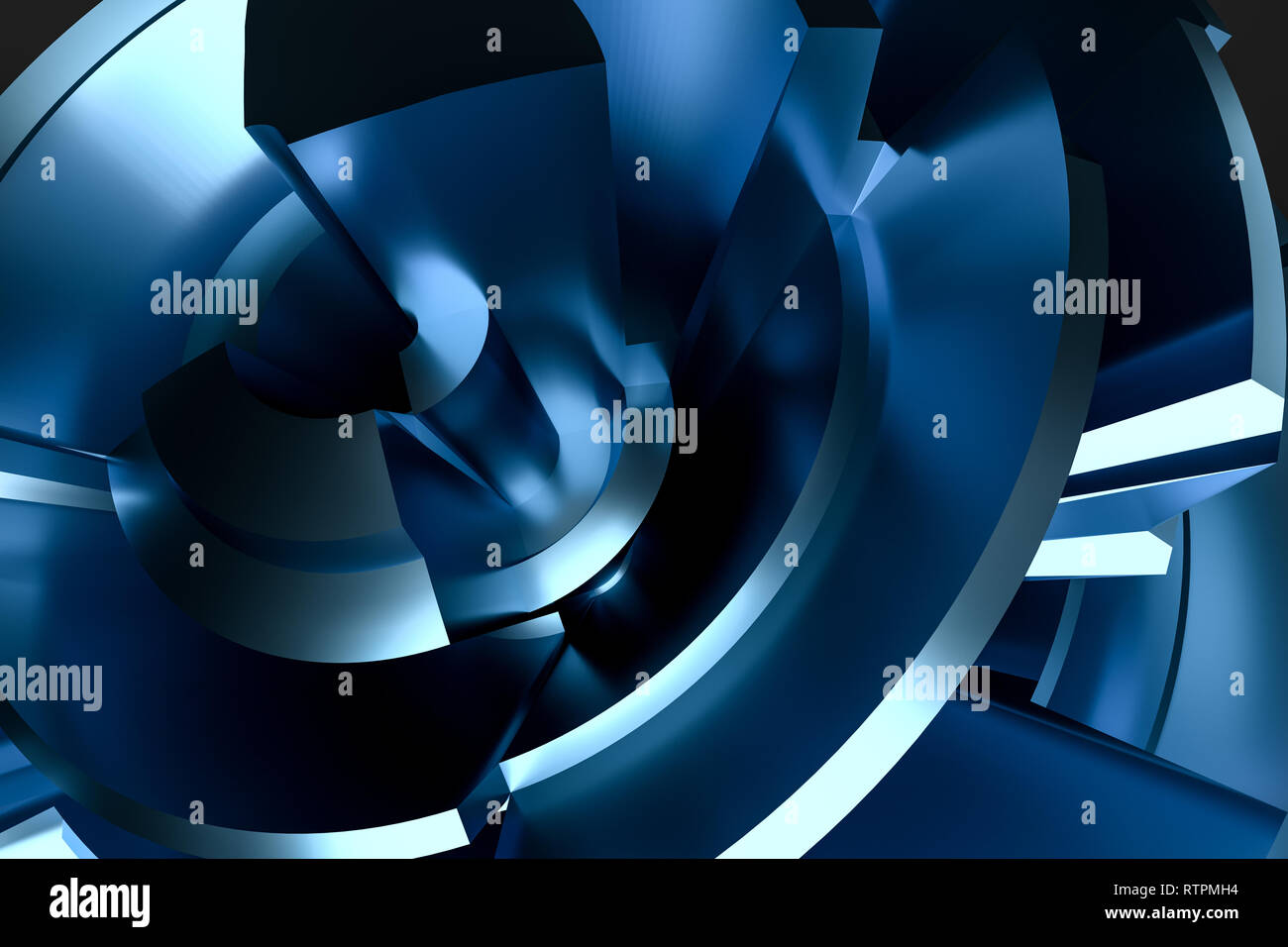 3d rendering, blue metalic surface and graphic design background Stock ...