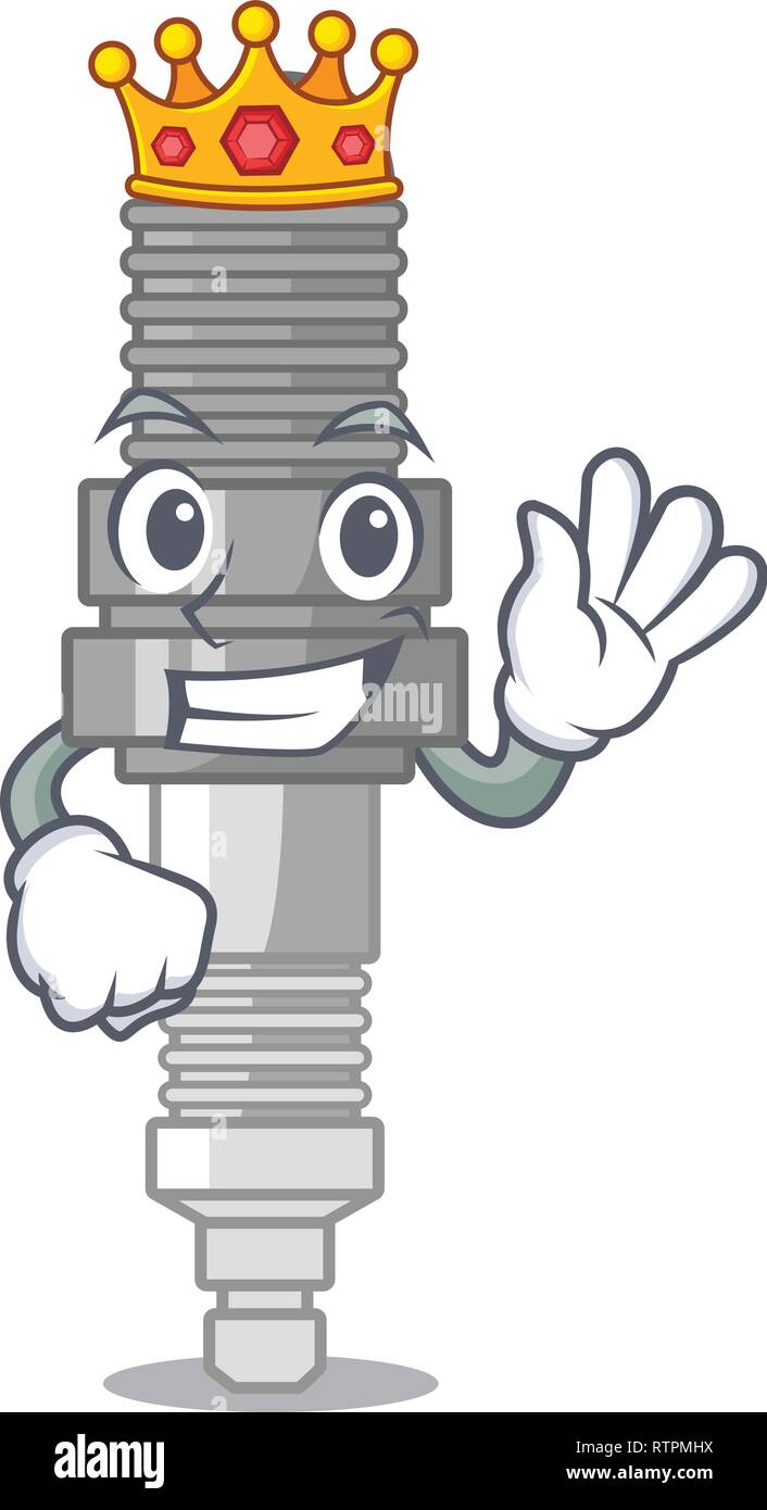King miniature spark plug in cartoon shape Stock Vector Image & Art - Alamy
