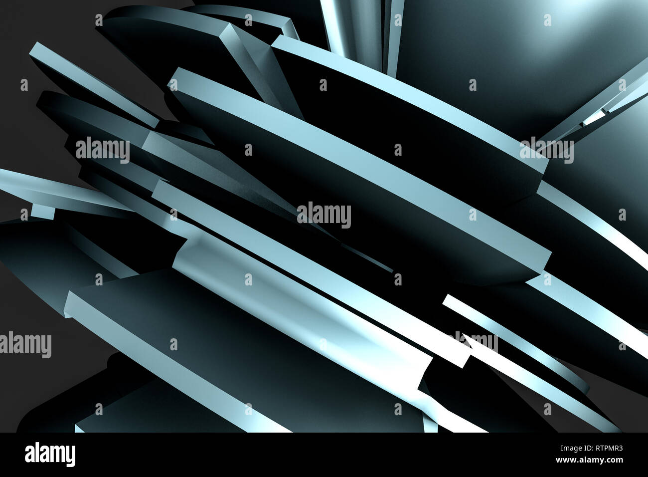 3d rendering, blue metalic surface and graphic design background Stock ...