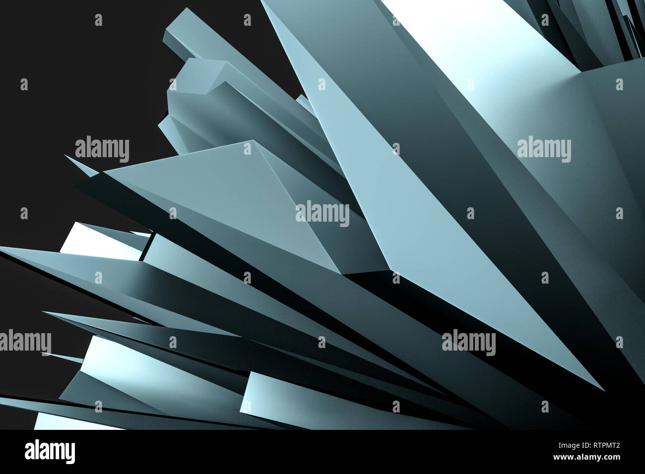 3d rendering, blue metalic surface and graphic design background Stock ...