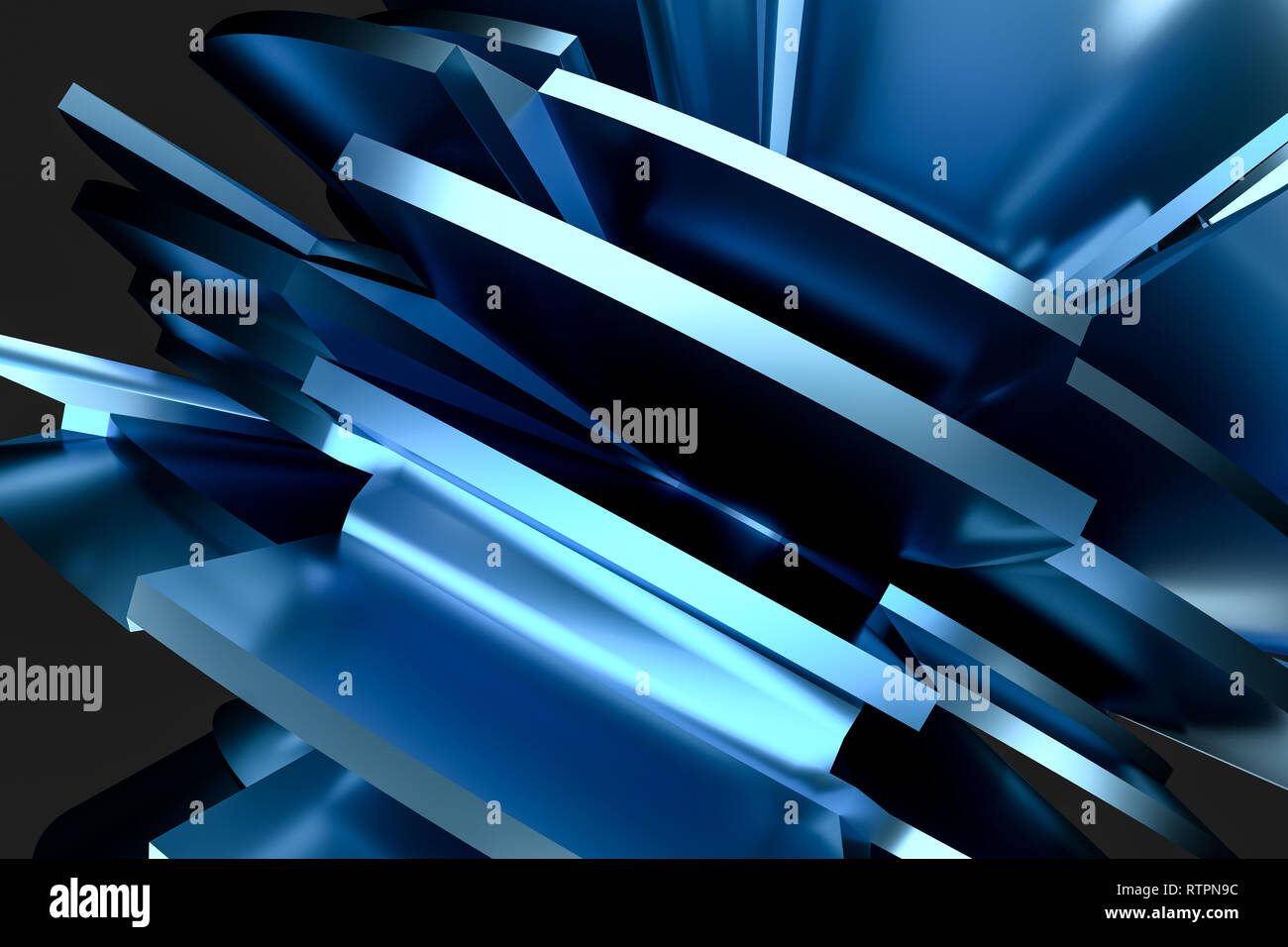 3d rendering, blue metalic surface and graphic design background Stock ...