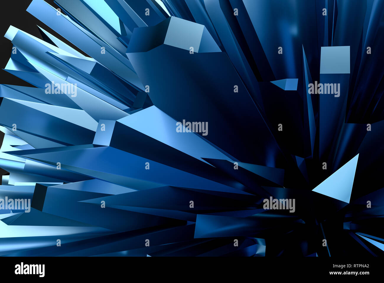 3d rendering, blue metalic surface and graphic design background Stock ...