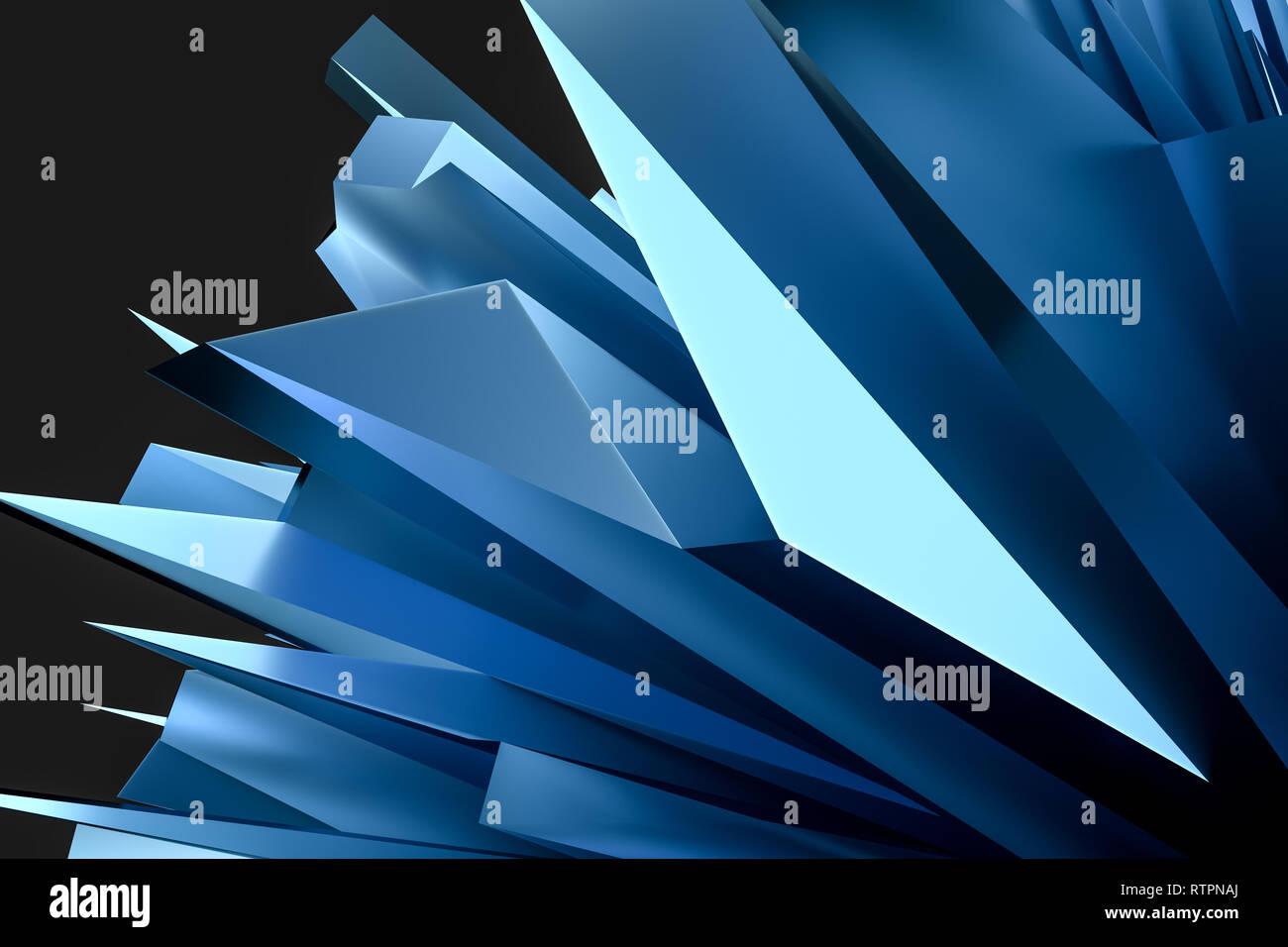 3d rendering, blue metalic surface and graphic design background Stock ...