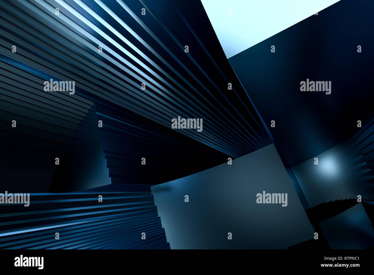 3d rendering, blue metalic surface and graphic design background Stock ...