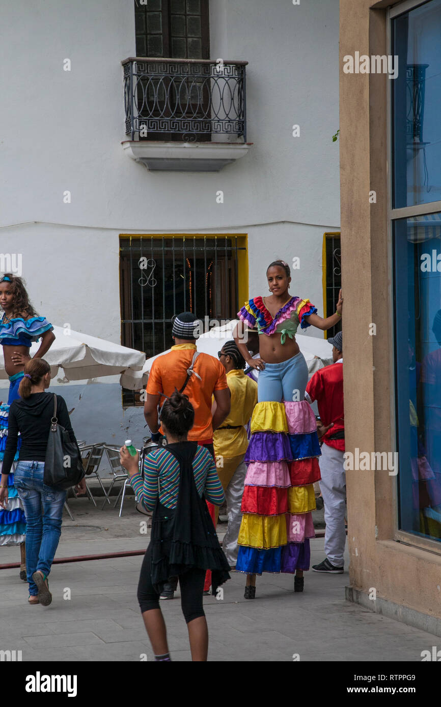 Havana, Cuba - 18 January 2013: A view of the streets of the city with ...