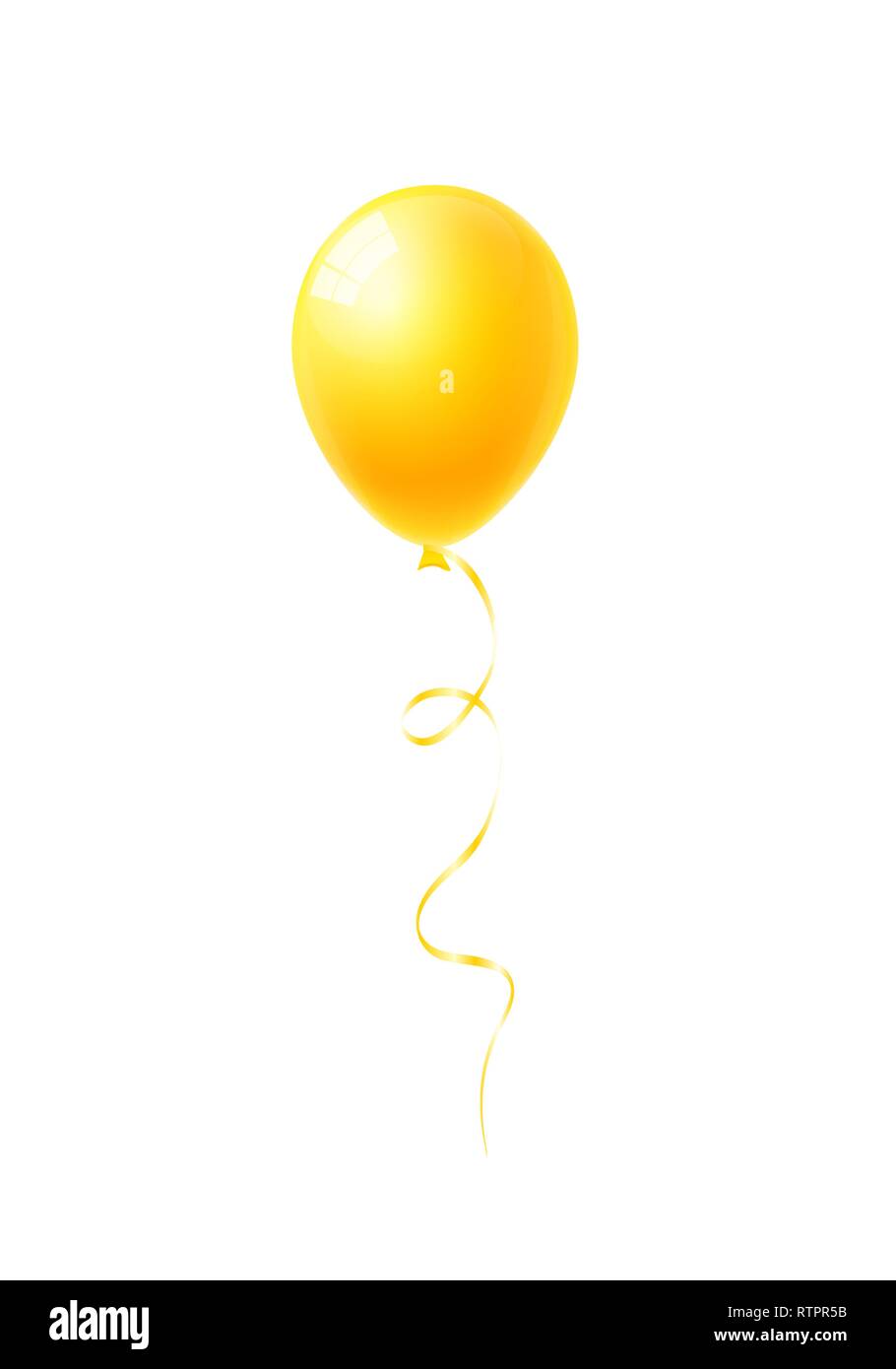 Yellow balloon isolated on white background vector Stock Vector Image ...