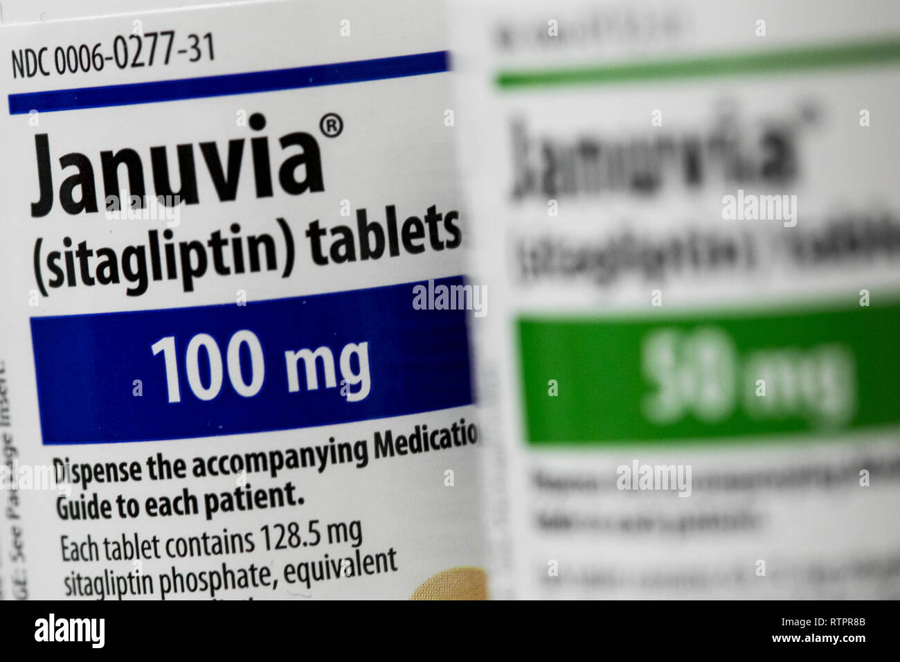 Bottles of Januvia (Sitagliptin) prescription pharmaceuticals ...