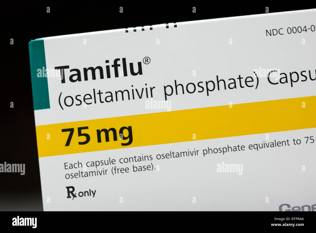 A package of Tamiflu (Oseltamivir) prescription pharmaceuticals ...