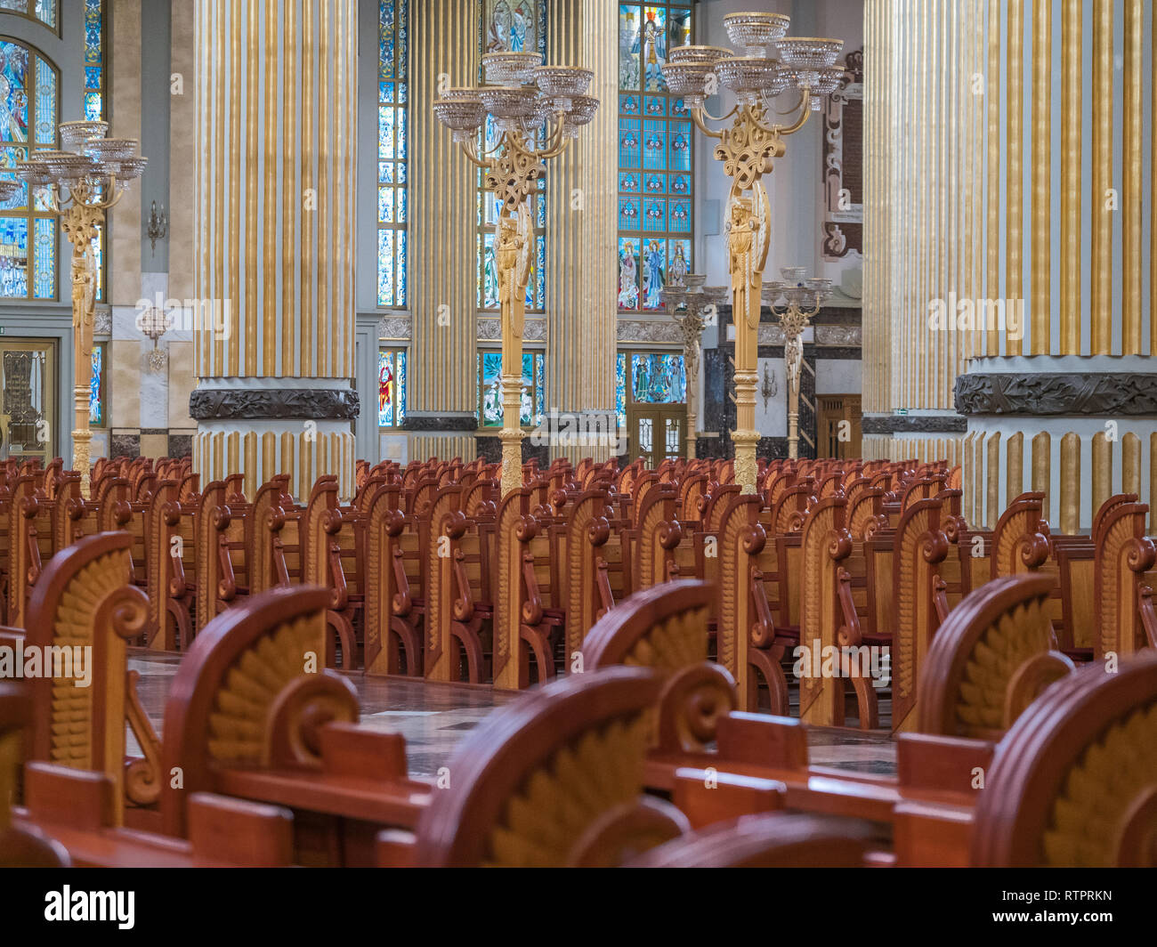 Basilica of Our Lady of Lichen, Lichen Stary, Poland. a modern Roman ...