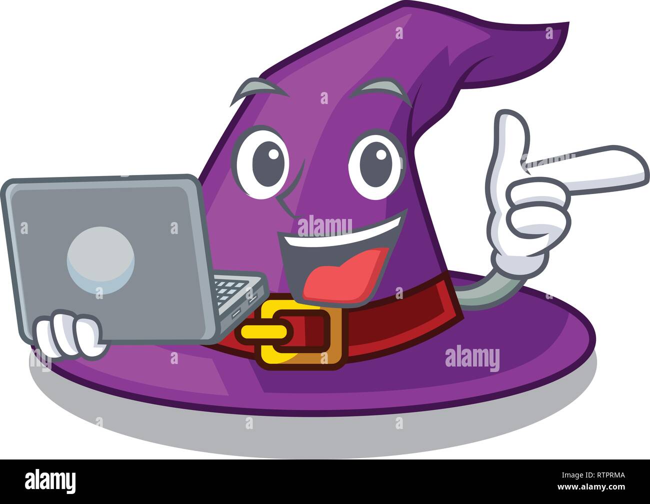 With laptop with hat in the shape mascot Stock Vector Image & Art - Alamy