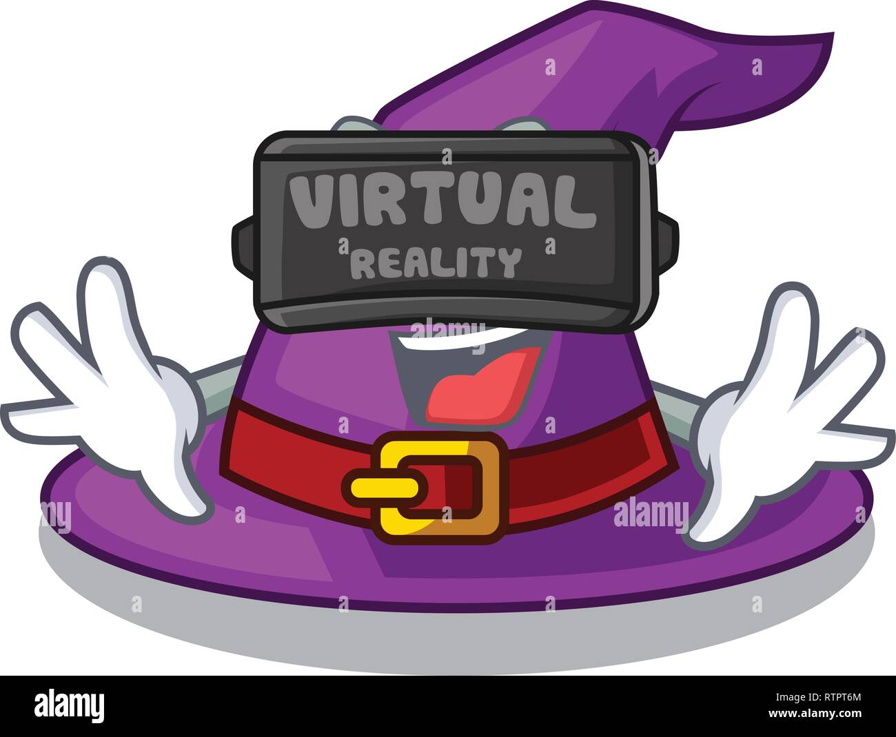 Virtual reality witch hat isolated with the mascot Stock Vector Image ...