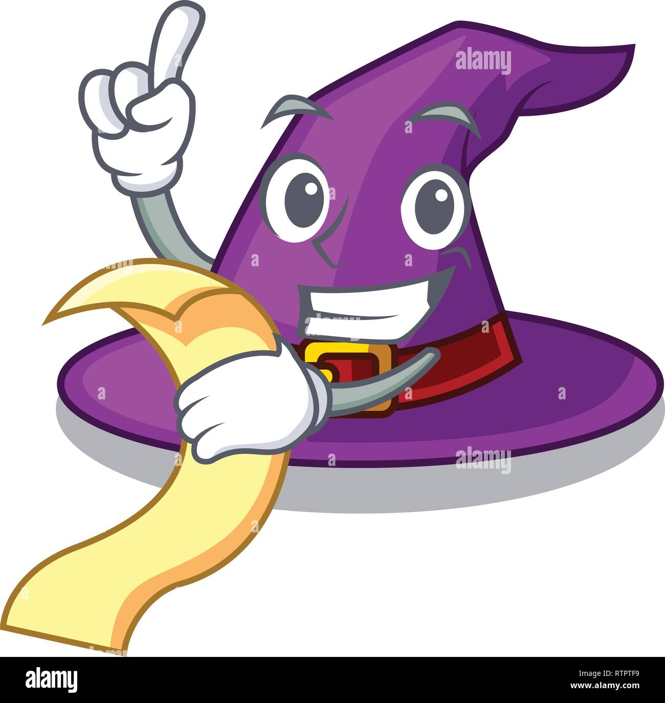 With menu witch hat isolated with the mascot Stock Vector Image & Art ...