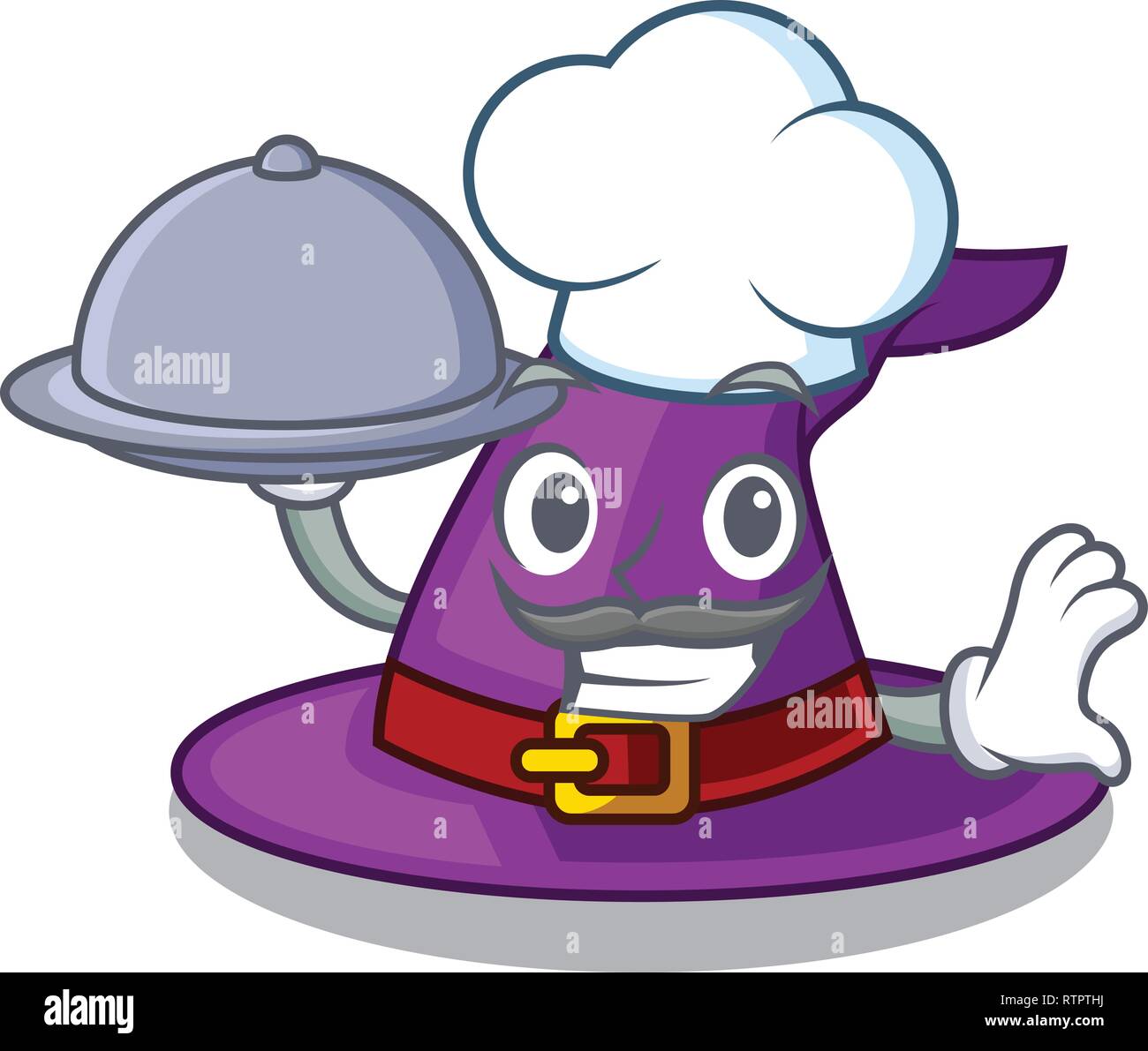 Chef with food witch hat isolated with the mascot Stock Vector Image ...